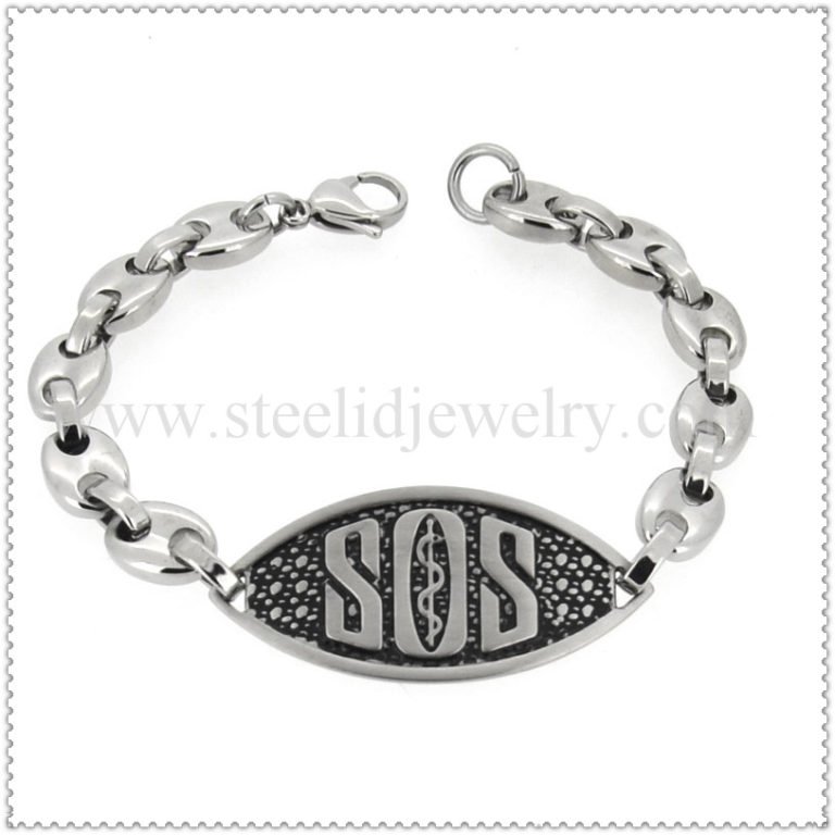 Solid chain SOS medical bracelet jewelry | Medical id bracelet & necklace